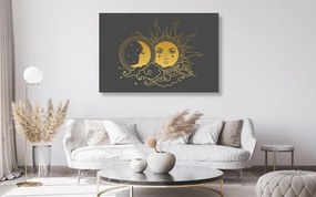 Obraz harmonie slunce a měsíce - 90x60 cm