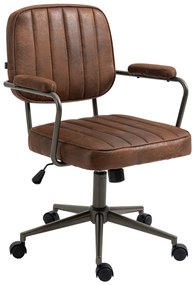 Kancelářská židle Natrona v industriálním stylu ~ koženka - Cognac antik