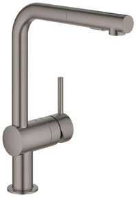 Grohe Minta - Dřezová baterie s výsuvnou sprškou, kartáčovaný Hard Graphite 30274AL0