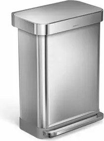 Simplehuman Pedálový odpadkový koš  – 55 l / matná ocel / FPP / kapsa