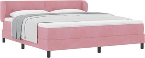 Postel s boxspringem s čelo Růžová 180 x 200 cm samet 3340405