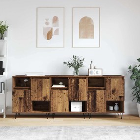 Servírovací skříň 3 ks Staré dřevo 60 x 35 x 70 cm 3394563