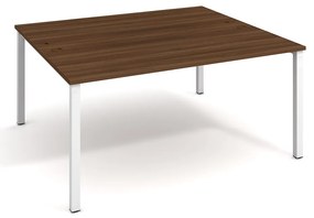 Dvojstůl pracovní rovný 160×160 cm - Hobis Uni USD 1600 Dekor stolové desky: ořech, Barva nohou: černá