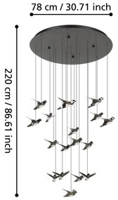 Eglo 390352 - LED Stmívatelný lustr na lanku PARATEBUENO 17xLED/3W/230V černá