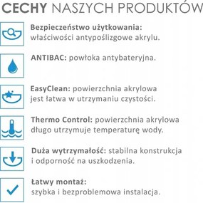 BPS-koupelny Volně stojící akrylátová vana HYD-CES518B 160x75 bílá/černá, odtokový komplet chrom