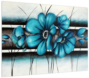 Obraz modrých květů (70x50 cm)