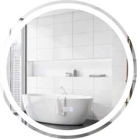 Costway Koupelnové zrcadlo Round LED zrcadlo pro montáž na stěnu 3000 K-6000 K Ø