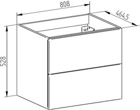 Mereo Mereo, Aira, koupelnová skříňka 81 cm, bílá, dub, šedá, CN741S