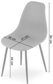 Sada 4 ks černých židlí OSAKA s černými nohami