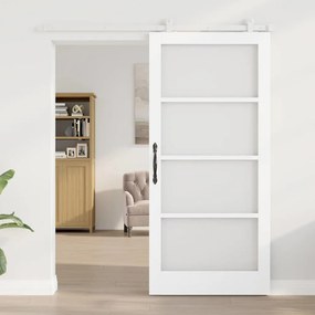 Posuvné dveře ORKDAL 93 x 202 cm Masivní borové dřevo a sklo 3332064