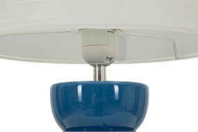 Bílá/modrá keramická stolní lampa s textilním stínidlem (výška 46 cm) Torr – Mauro Ferretti