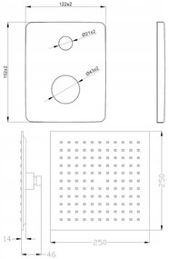 Invena Trend, podomítková sprchová sada s ruční a hlavovou dešťovou sprchou 25x25cm, INV-BS-02-0K4-V