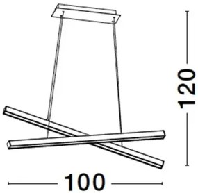 LED lustr X-Line 100 černé