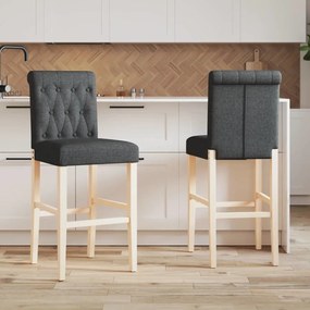 vidaXL Barové židle 2 ks masivní kaučukové dřevo a textil [4006219] Barva: světle šedá