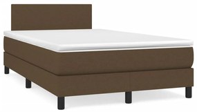 Box spring postel s matrací a LED tmavě hnědá 120x190 cm textil 3270028