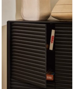 Černá skříňka v dekoru dubu 104,5x144x40 cm Lenon – Kave Home