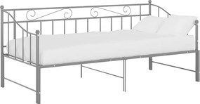 Rám vysouvací postele/pohovky šedý kovový 90 x 200 cm 324778