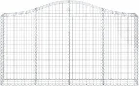 Klenuté gabionové koše 2 ks 200x30x100/120cm pozinkované železo 3145430