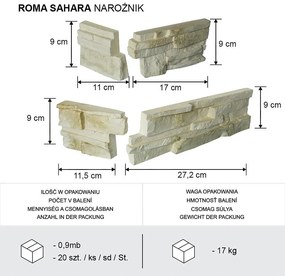 Rohový kámen Roma sahara bal=0,9mb