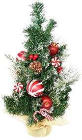 Zdobený vánoční stromek s osvětlením, 50 cm, 10 LED, teplá bílá