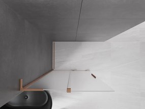 Mexen Velar L, posuvná sprchová zástěna Walk-in 100 x 200 cm, 8mm sklo námraza, měděná matná, 871-100-003-33-65