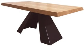 Drewmax ST371 120x70 konferenční stůl masiv dub/kov