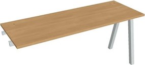 Hobis Kancelářský stůl k řetězení Hobis UE A 1600R, deskaakát, bílá RAL 9016