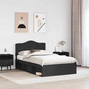 Rám postele s čelo Černá 120 x 200 cm Masivní borové dřevo 3413327