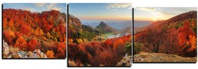 Obraz na plátně - Podzimní krajina při západu slunce, Slovensko, Vrsatec -panoráma 5260D (150x50 cm)