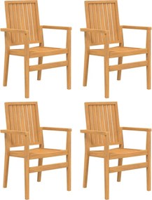 Stohovatelné zahradní židle 4 ks 56,5x57,5x91 cm masivní teak 3157901