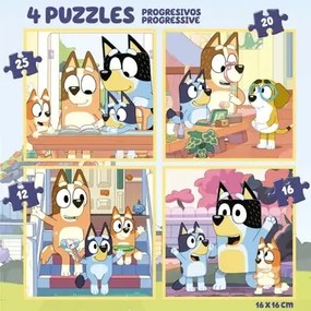 EDUCA Puzzle v kufříku Bluey 4v1 / (12  16  20  25 dílků) / od 3 let