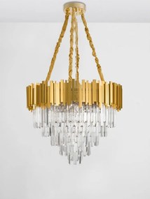 Kovové závěsné svítidlo ve zlaté barvě s křišťálovým stínidlem ø 73 cm Grane – Nova Luce