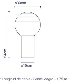 Marset A691-008 Dipping Light M, stolní lampička s modrými tóny, 10,7W LED 2700K, dotykový stmívač, výška 54cm