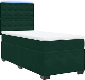 Box spring postel s matrací tmavě zelená 80 x 200 cm samet 3293077