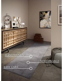 Šedý ručně tkaný vlněný běhoun 80x250 cm Alexis – Villeroy&amp;Boch