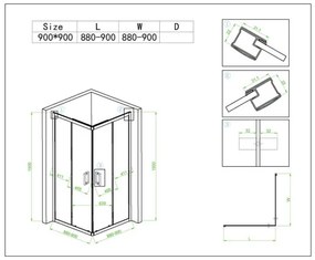BPS-koupelny Čtvercový sprchový kout HYD-SK93B 90x90 chrom/transparent + vanička HYD-SSV-ST02B bílá
