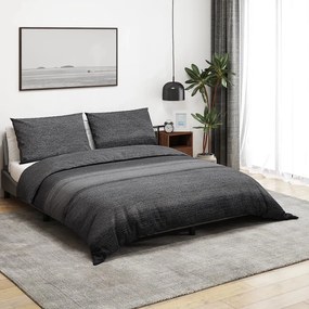 vidaXL Sada ložního prádla 260 x 220 cm bavlna [136476] Barva: Tmavě šedá a černá