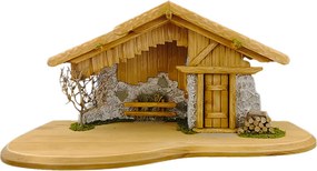 AMADEA Dřevěný osvětlený betlém s figurkami 60 cm