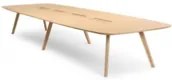 Stůl 6-pracoviště, 450x140, Wood, dub/dýha, masiv