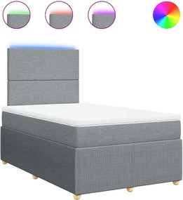 Box spring postel s matrací světle šedá 120x190 cm textil 3294288