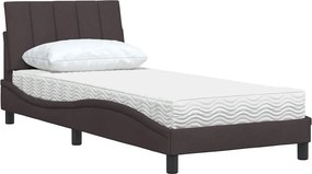 Postel s matrací Hanko tmavě hnědá 80 x 200 cm textil 3310492