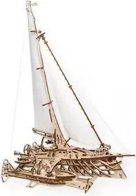 Ugears 3D dřevěné mechanické puzzle Plachetnice Merihobus (trimarán) /