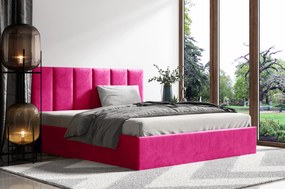 Eka Čalouněná postel Lucy 1 - 160x200 cm Barva látky Trinity: (2319) Světlá růžová, Úložný prostor: Bez úložného prostoru