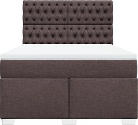 Box spring postel s matrací tmavě hnědá 140x190 cm textil 3292793