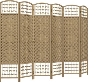 HOMCOM 6-panelový paraván 240x170 cm skládací dělicí stěna s papírovým provázkem a dřevěným rámem pro ložnici a obývací pokoj | Aosom