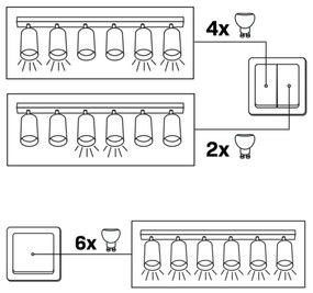 Bodové svítidlo BAMBOO 6xGU10/10W/230V černá