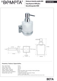 Bemeta Design BETA: Dávkovač mýdla, 200 ml -