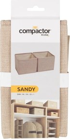 Béžové látkové úložné boxy v sadě 2 ks 14x12x12 cm Sandy – Compactor