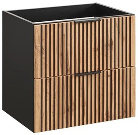Závěsná skříňka Casad Nature s deskou 80 cm dub wotan/černá