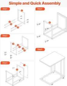 C Table, 500,126 × 350,012 × 605,028 mm VEVOR
